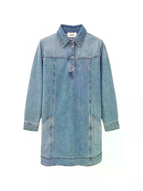 Ba&sh Tona Buttoned Denim Dress - Blue