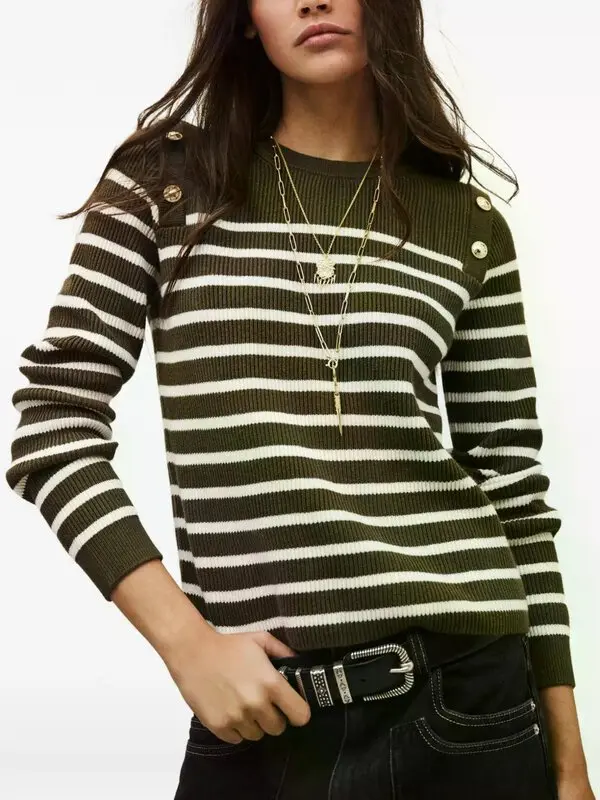 Ba&sh Striped Button-detailed Jumper