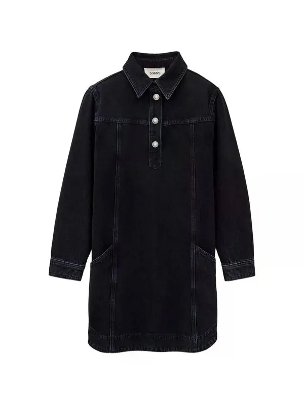 Ba&sh Tona Button-collar Denim Dress - Blue
