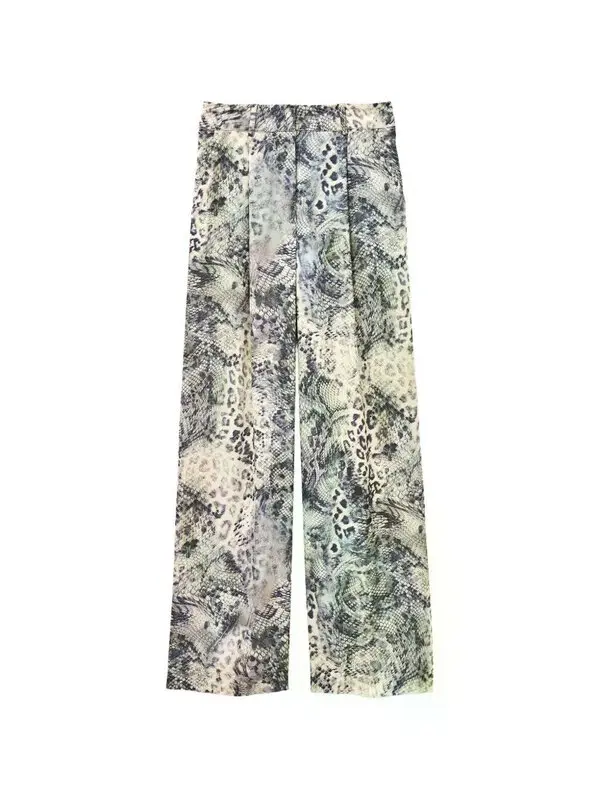Ba&sh Carrina Animal-print Trousers - Blue