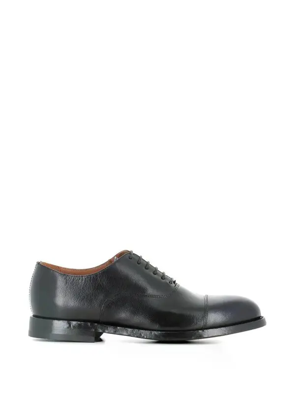 GREEN GEORGE Cap-toe Leather Oxford Shoes - Black
