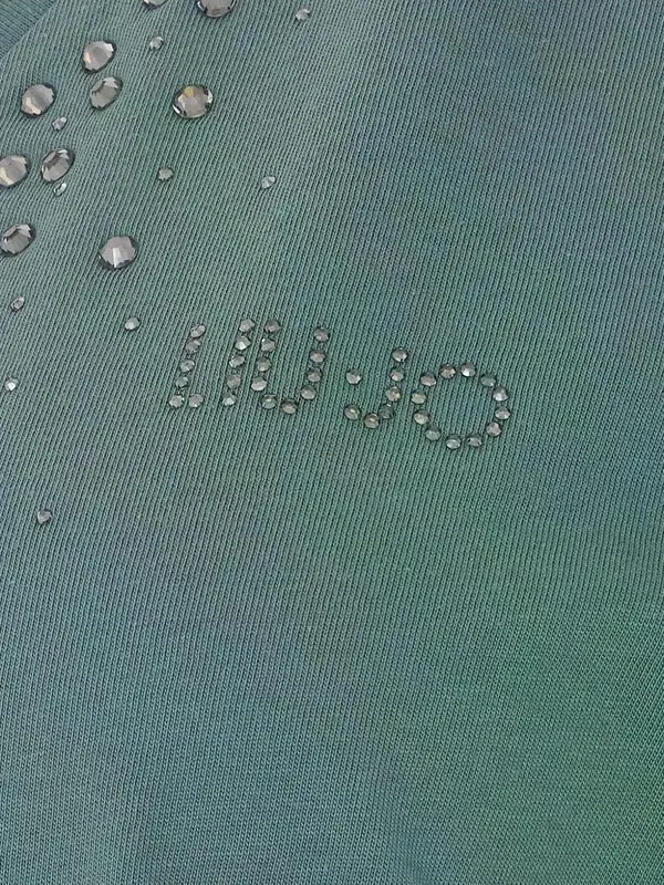 Liu Jo Crystal-appliqué V-neck T-shirt