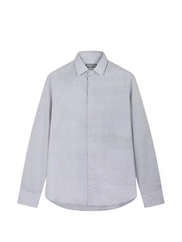 Canali Patterned Cotton Shirt - Blue