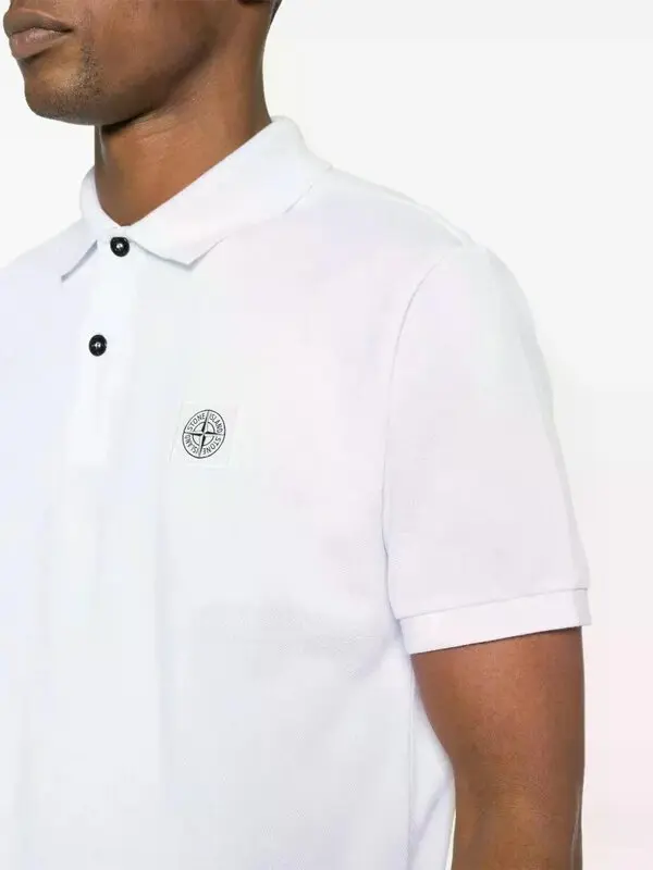 Stone Island Logo-patch Polo Shirt - White