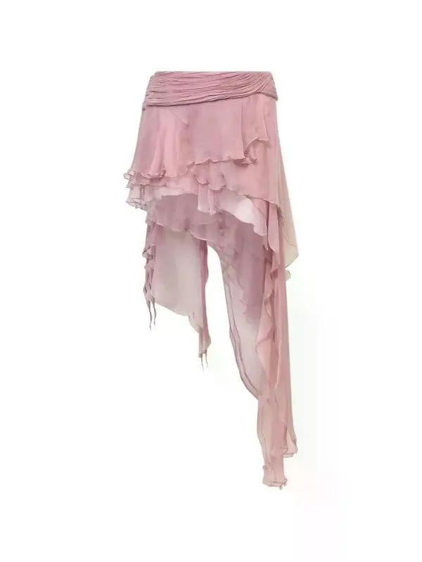 STOLEN STORES Fairy Layered Asymmetric Mini Skirt - Pink