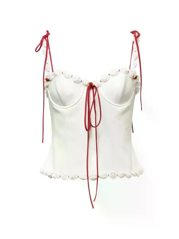STOLEN STORES Cake Ribbon-tie Bustier - White