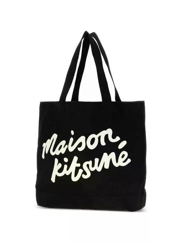 Maison Kitsuné Logo-lettering Tote Bag - Black