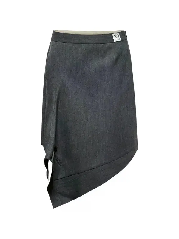 RE CODE Asymmetrical Draped Mini Skirt - Grey