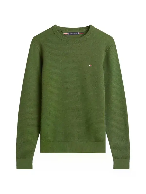 Tommy Hilfiger Textured Crewneck Jumper - Green