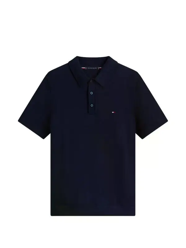 Tommy Hilfiger Buttoned Short-sleeve Knitwear - Blue