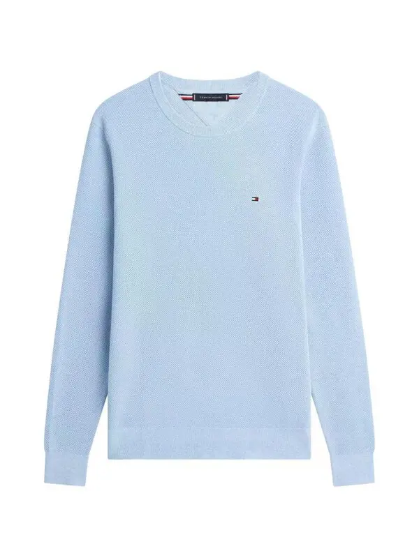 Tommy Hilfiger Logo Crew Neck Jumper - Blue