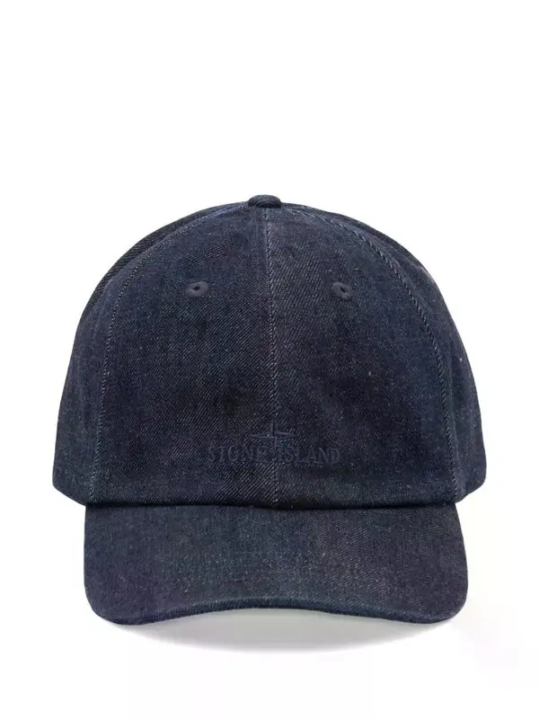 Stone Island Logo-embroidered Cotton Hat - Blue