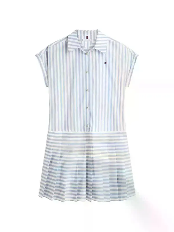 Tommy Hilfiger Striped Pleated Dress - Blue