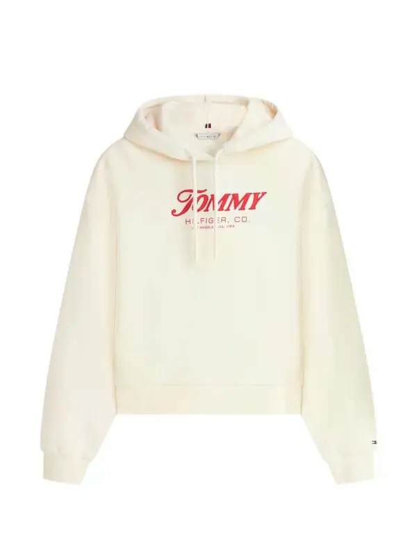 Tommy Hilfiger Drawstring Hooded Sweatshirt - Neutrals