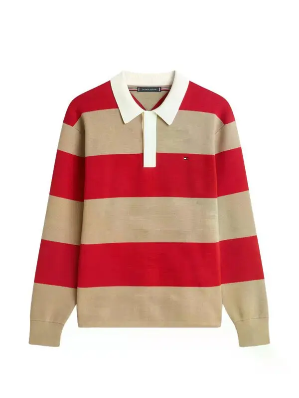 Tommy Hilfiger Striped Polo Shirt - Red
