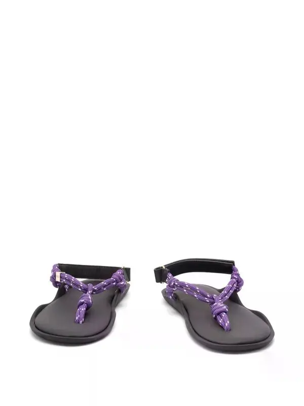 Flowze Knot-detail Leather Sandals - Purple
