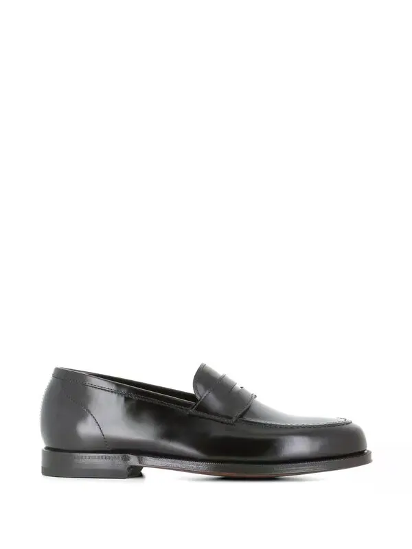 GREEN GEORGE Polished Penny Leather Loafers - Brown