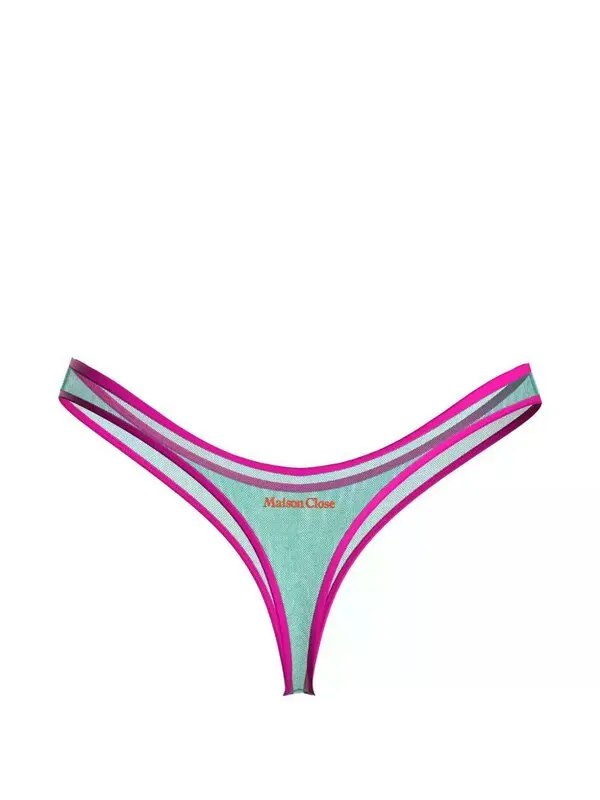 MAISON CLOSE Panorama High-cut Thong - Blue