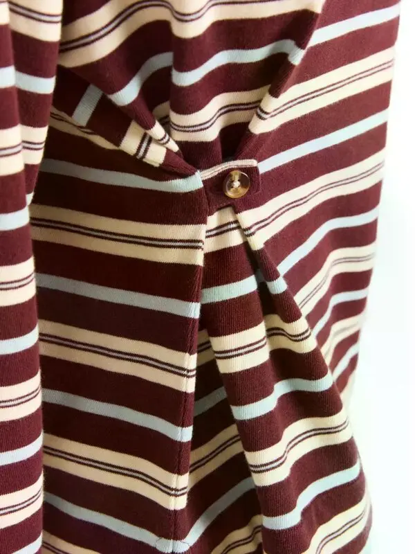 DAMSON MADDER Striped Long Sleeve Polo Shirt