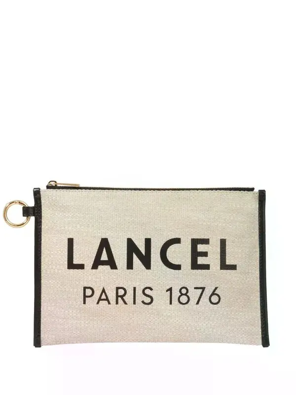 LANCEL Logo Zip Wallet - Neutrals