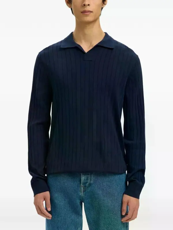 SELECTED Ribbed Polo-collar Sweater