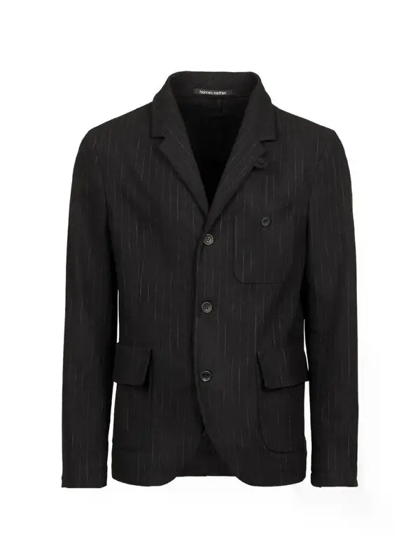 HANNES ROETHER Pinstripe Blazer - Black