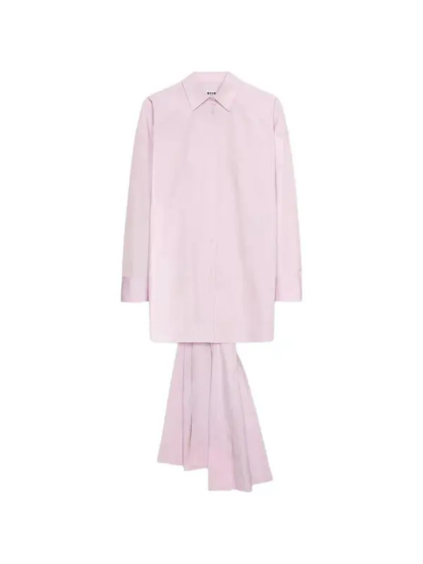 MSGM Asymmetric Shirt Dress - Pink