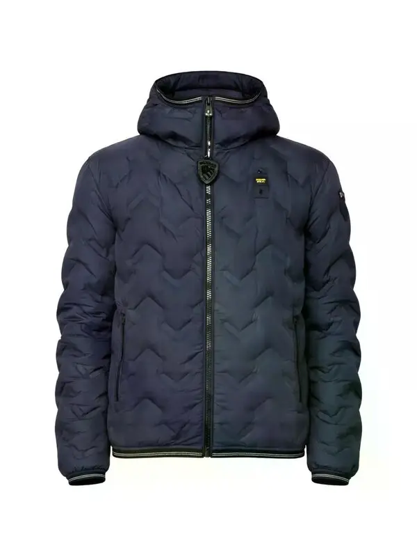 BLAUER. Hooded Quilted Padded Jacket - Blue