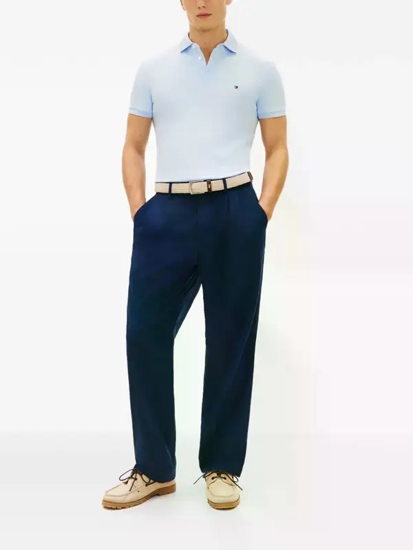 Tommy Hilfiger Stripe-collar Polo Shirt - Blue