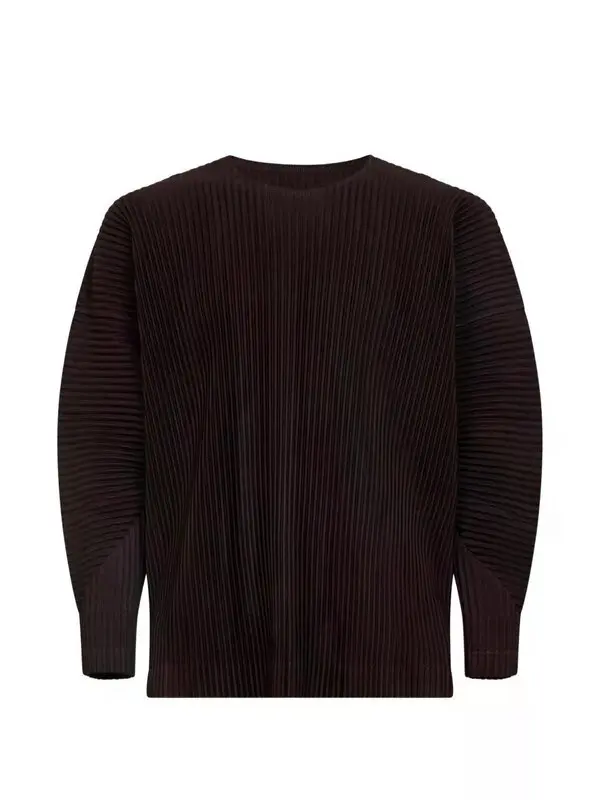 Issey Miyake Pleated Long-sleeve T-shirt - Brown