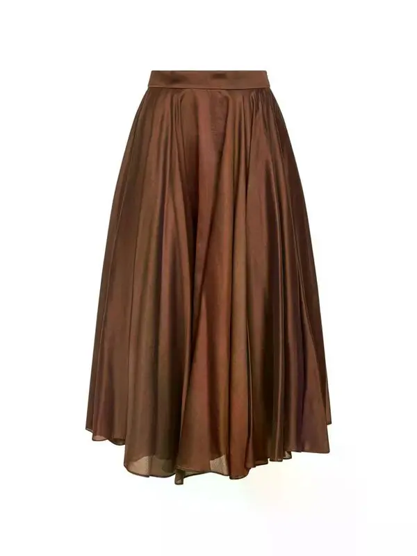 BLANCA VITA Flared A-line Skirt - Brown