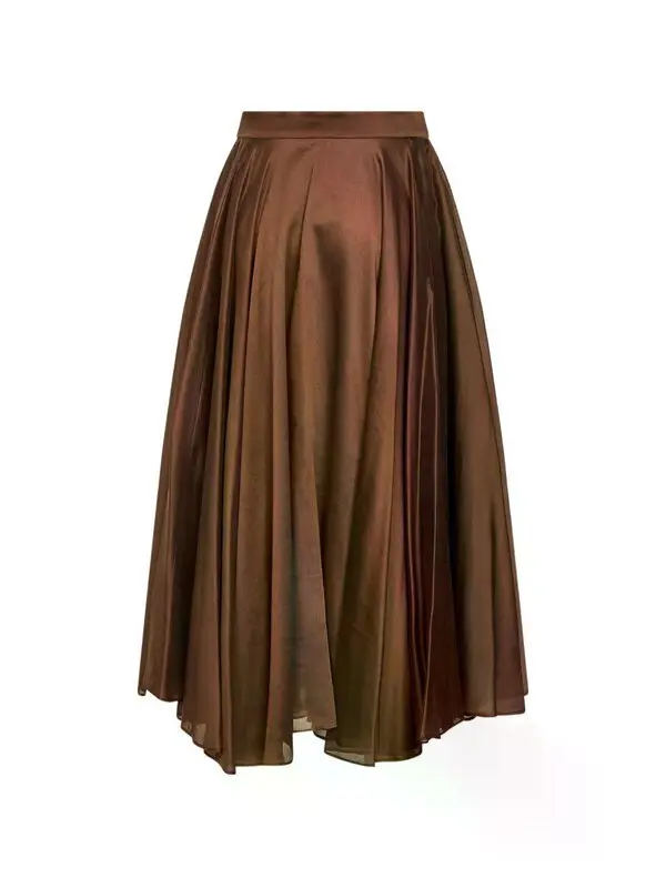 BLANCA VITA Flared A-line Skirt - Brown