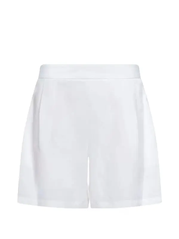 BLANCA VITA Elasticated-waistband Pleated Shorts - White