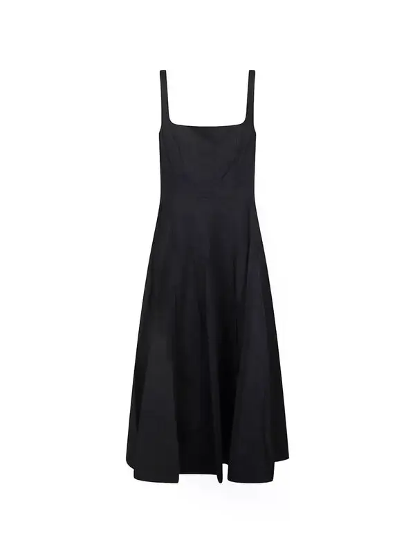 Staud Square-neck Sleeveless Midi Dress - Black