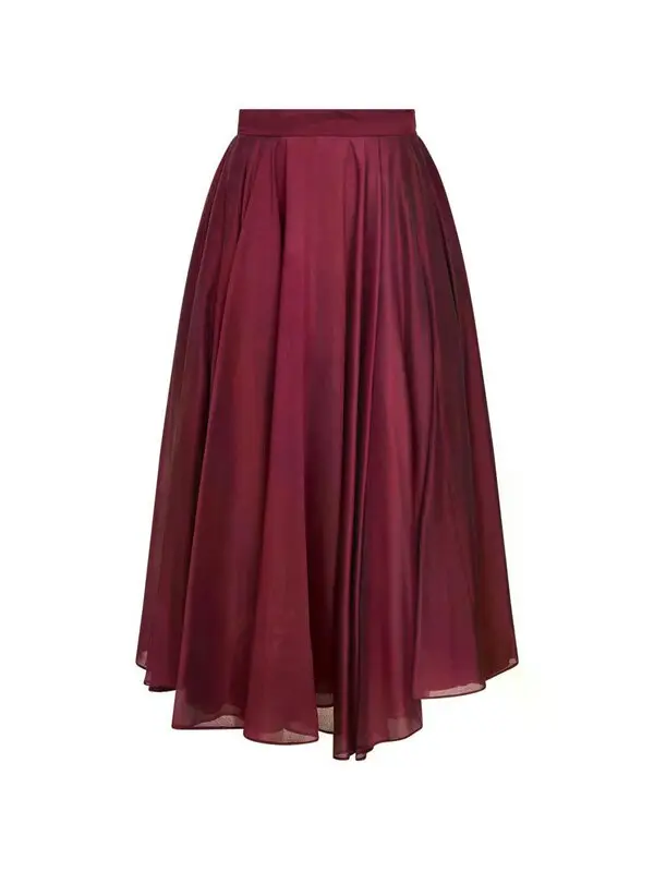 BLANCA VITA High-rise Flared Midi Skirt - Red