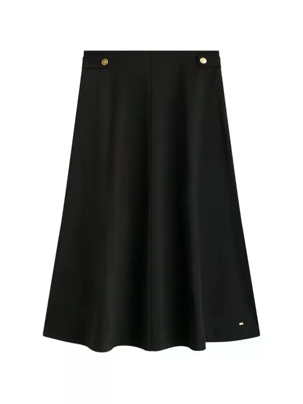 Tommy Hilfiger Button-detail Midi Skirt - Black