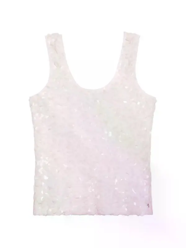 Calvin Klein Sequined Sleeveless Top - White
