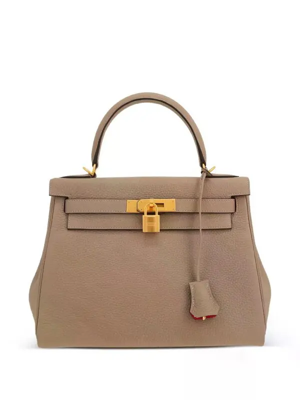 Hermès 2024 Kelly Top-handle Leather Handbag - Neutrals