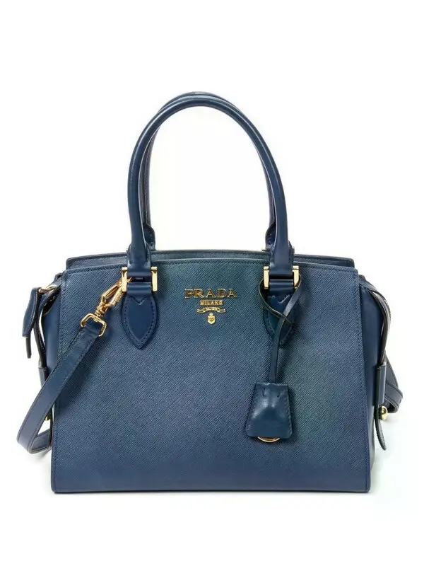 Prada Saffiano-leather Tote Bag - Blue