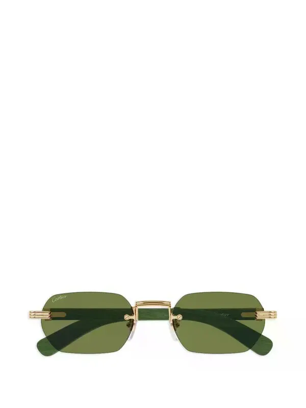 CARTIER Rectangle-frame Sunglasses - Gold