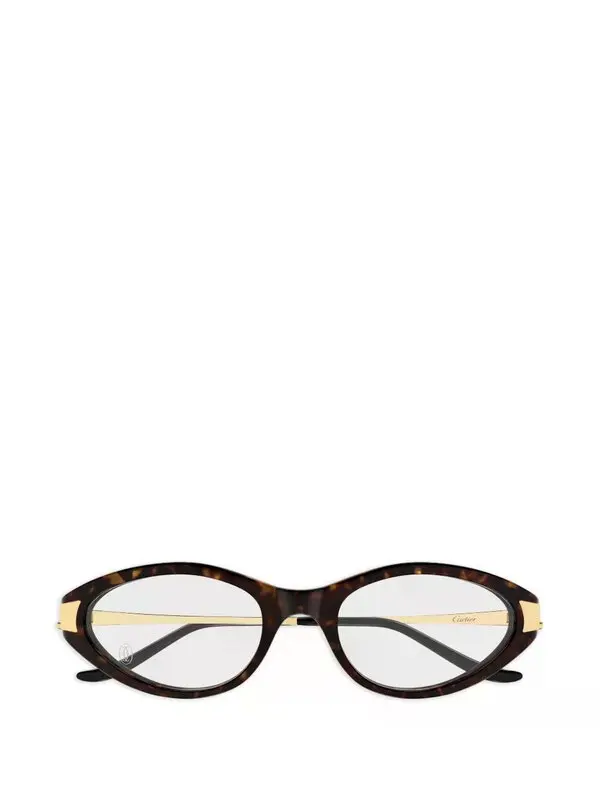 CARTIER Oval-frame Glasses - Brown