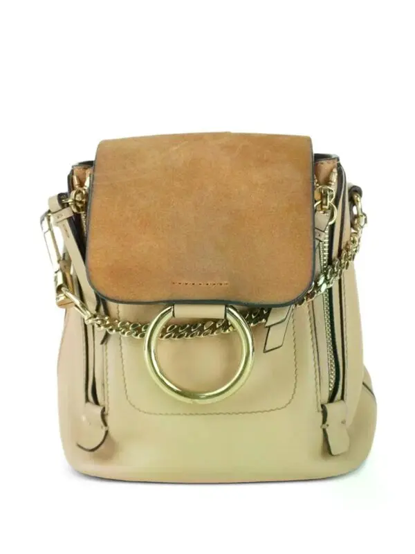 Chloé Faye Mini Leather Backpack - Neutrals