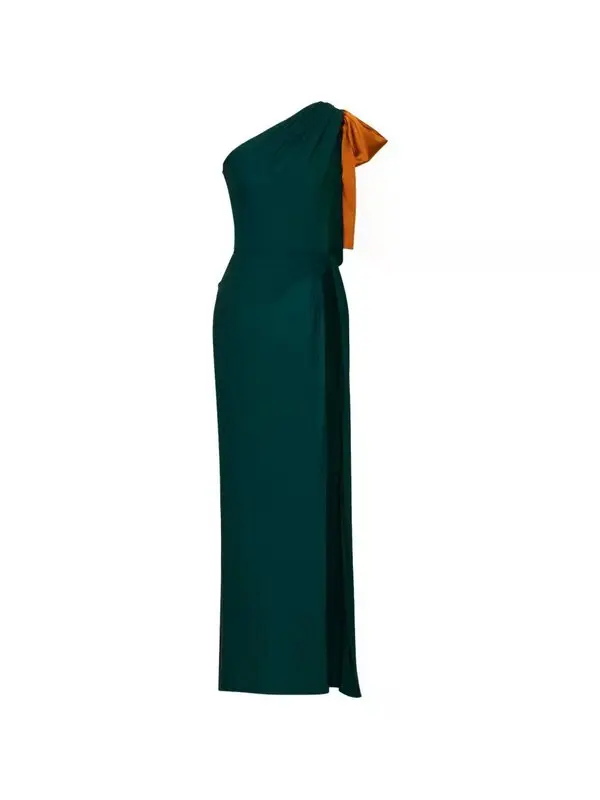 Saint Laurent Bow-detail One-shoulder Dress