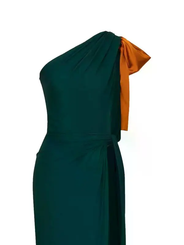 Saint Laurent Bow-detail One-shoulder Dress