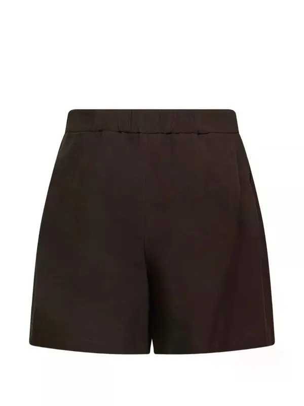 BLANCA VITA Elasticated Pleated Shorts - Brown