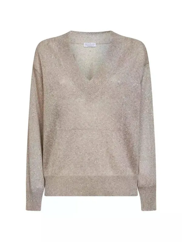 Brunello Cucinelli Ribbed Sequin-embroidered Sweater