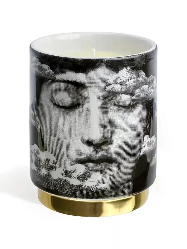 FORNASETTI Face Brush-applied Porcelain Candle - Black