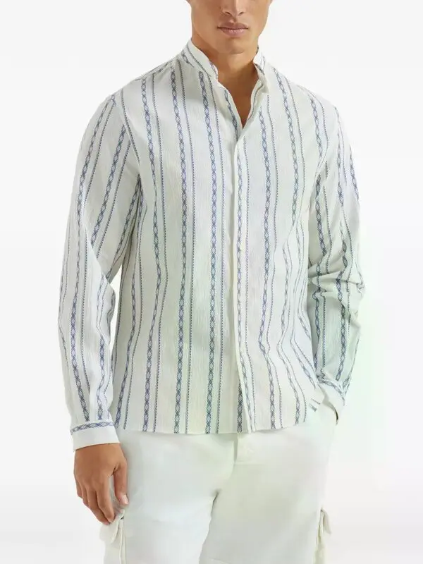 Brunello Cucinelli Mandarin Collar Shirt