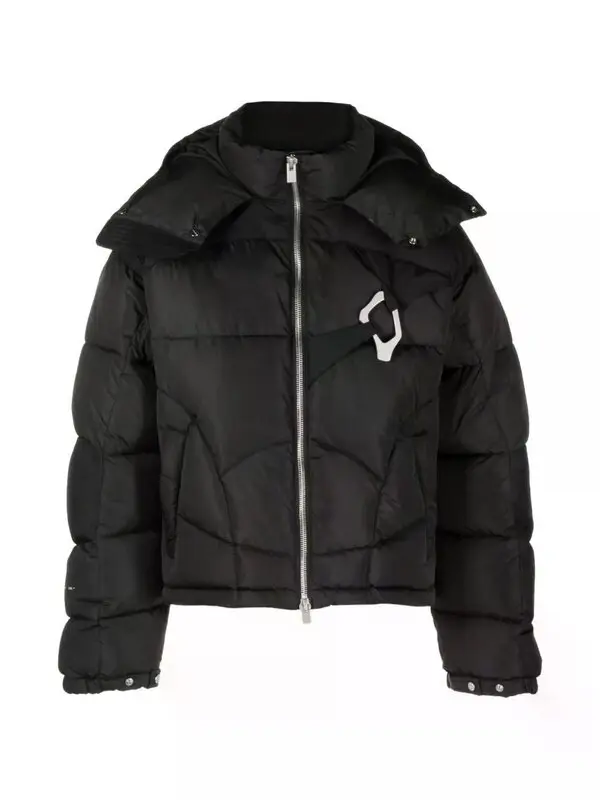 HELIOT EMIL Abstract Padded Zip-up Jacket - Black