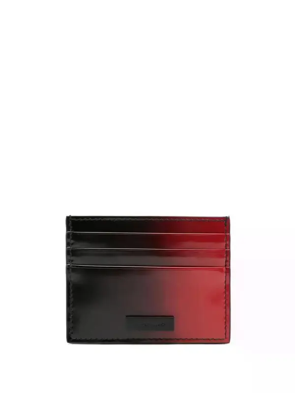 FERRAGAMO Ombré-effect Leather Card Holder - Red